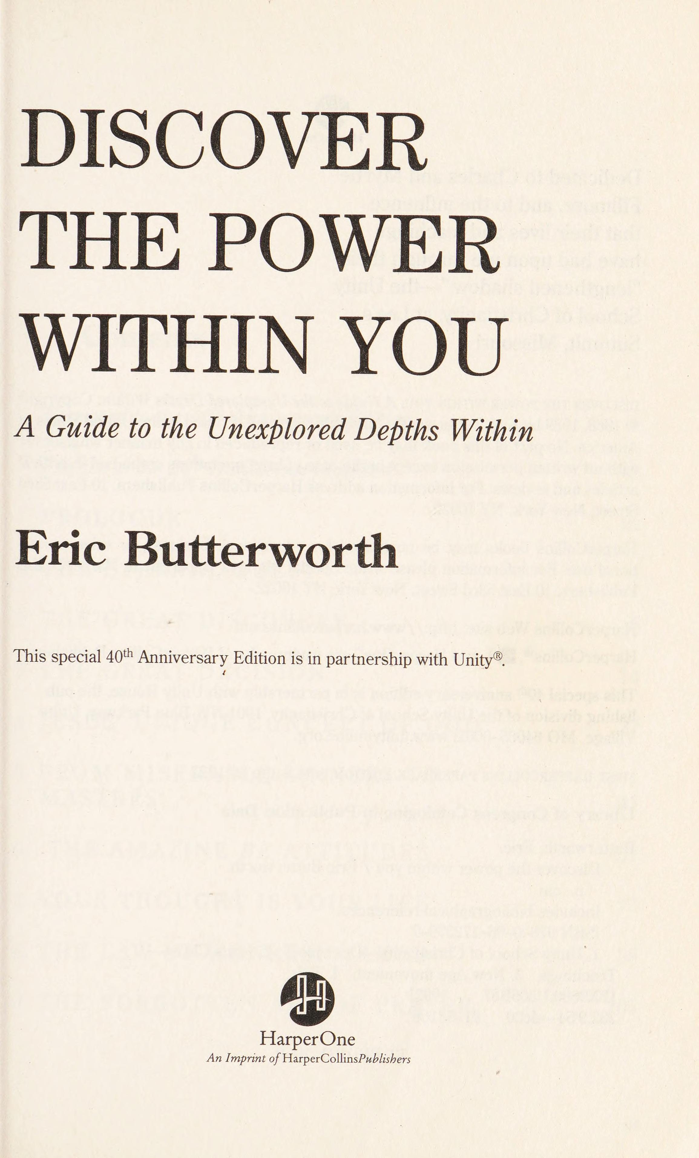 Discover the Power Within You A Guide to the Unexplored Depths Within ...